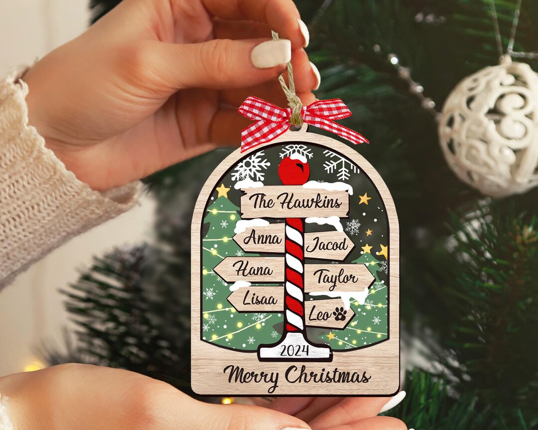 Personalized Family Christmas Ornament, Custom Family Name Ornament ...