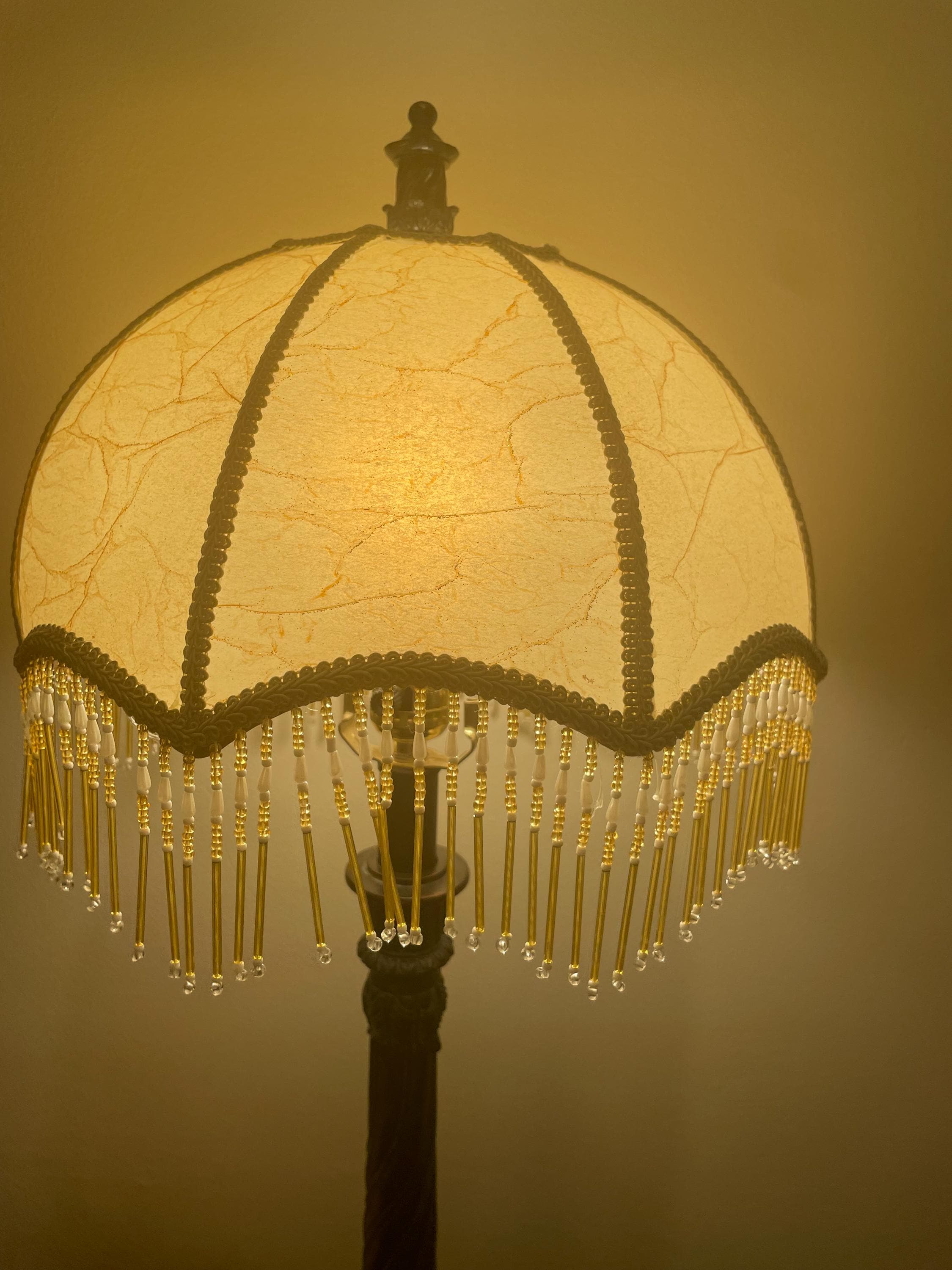 Vintage Tassel Table Lamp With Unique Shade - Etsy