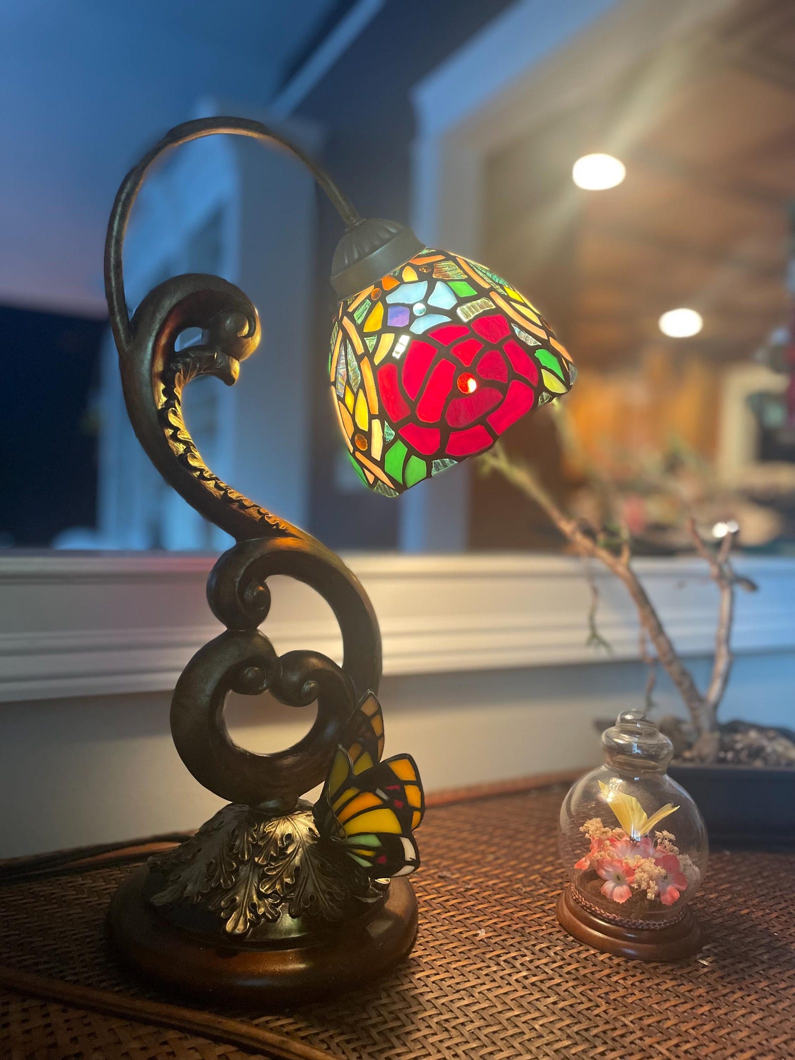 Stained Glass Flower Lamp - Etsy