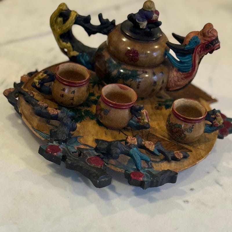 Dragon Carved Tea Set - Etsy