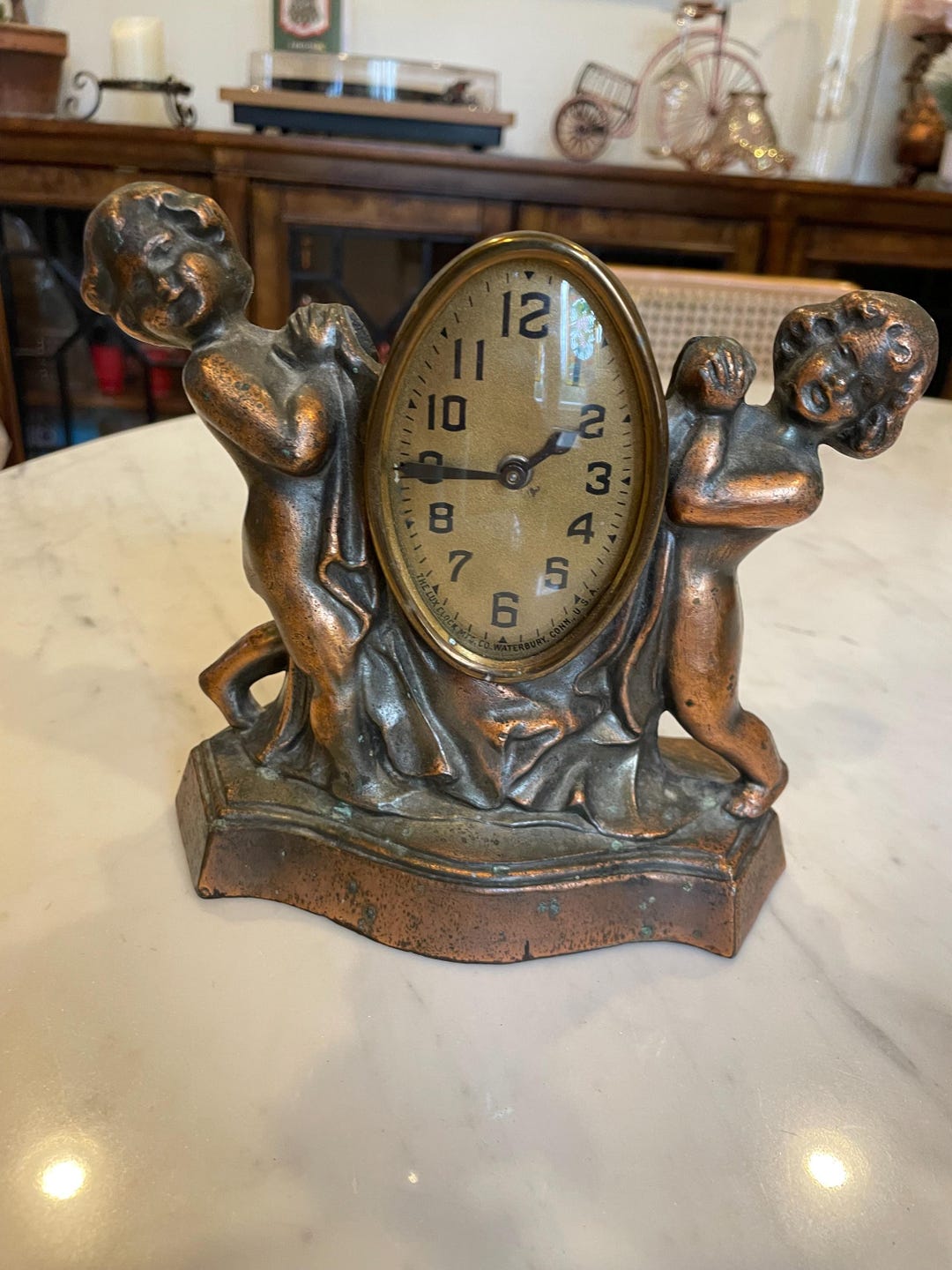 Antique Cherub Figural Mantle Clock - Etsy