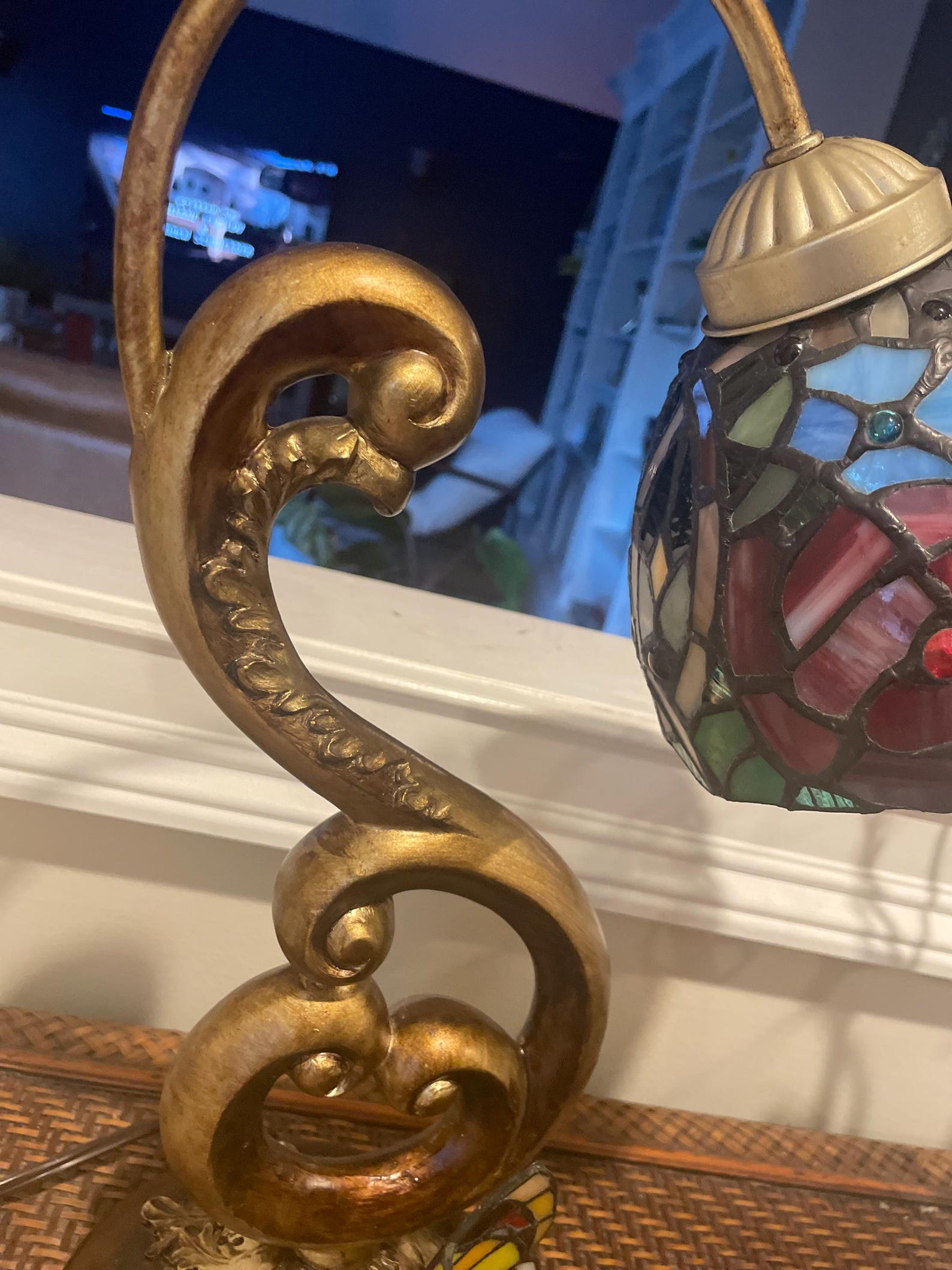 Stained Glass Flower Lamp - Etsy