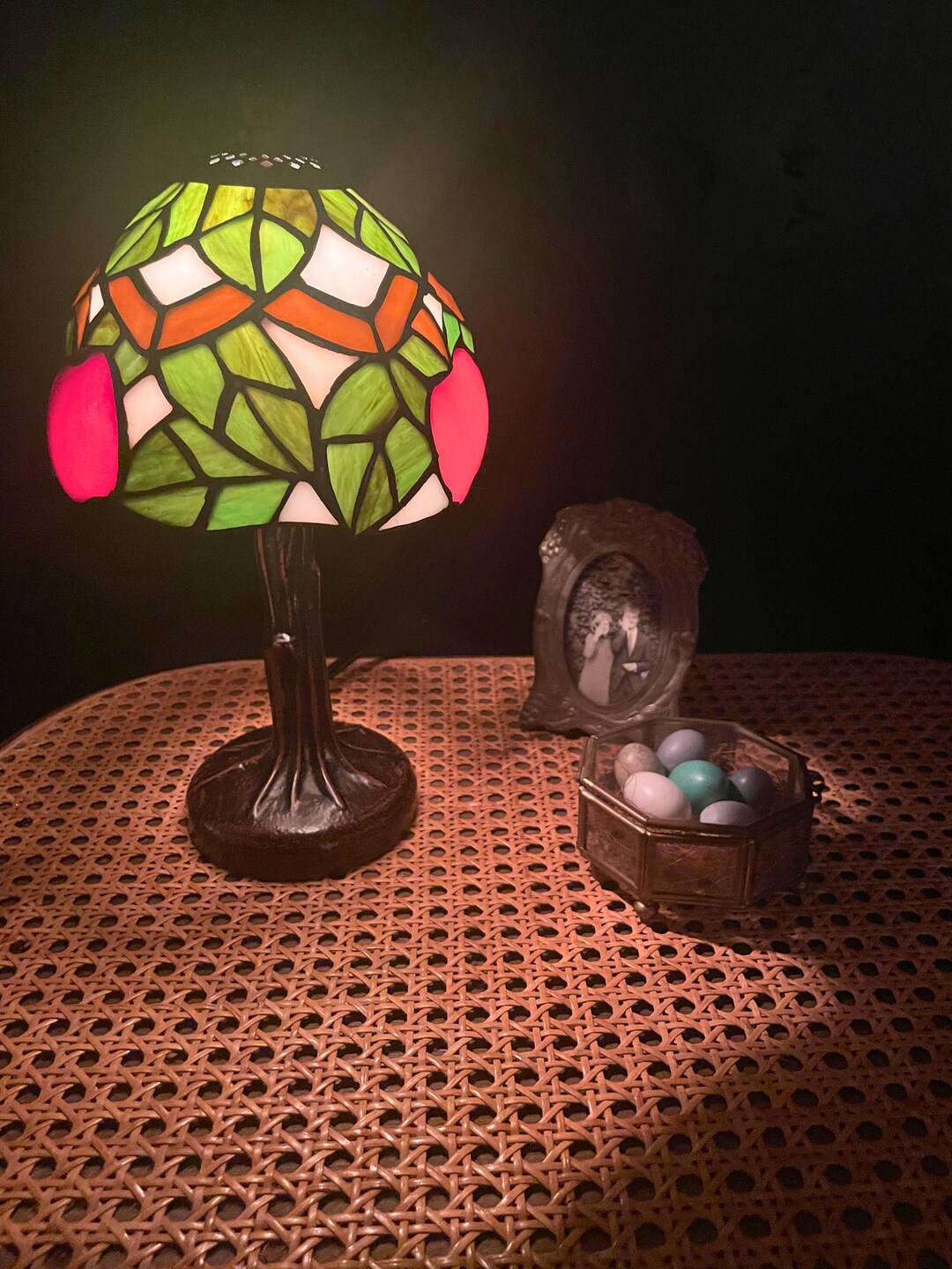 Vintage Tiffany-style Apple Tree Table Lamp - Etsy