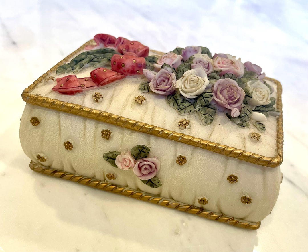 Vintage Floral Jewelry Box With Intricate Details - Etsy