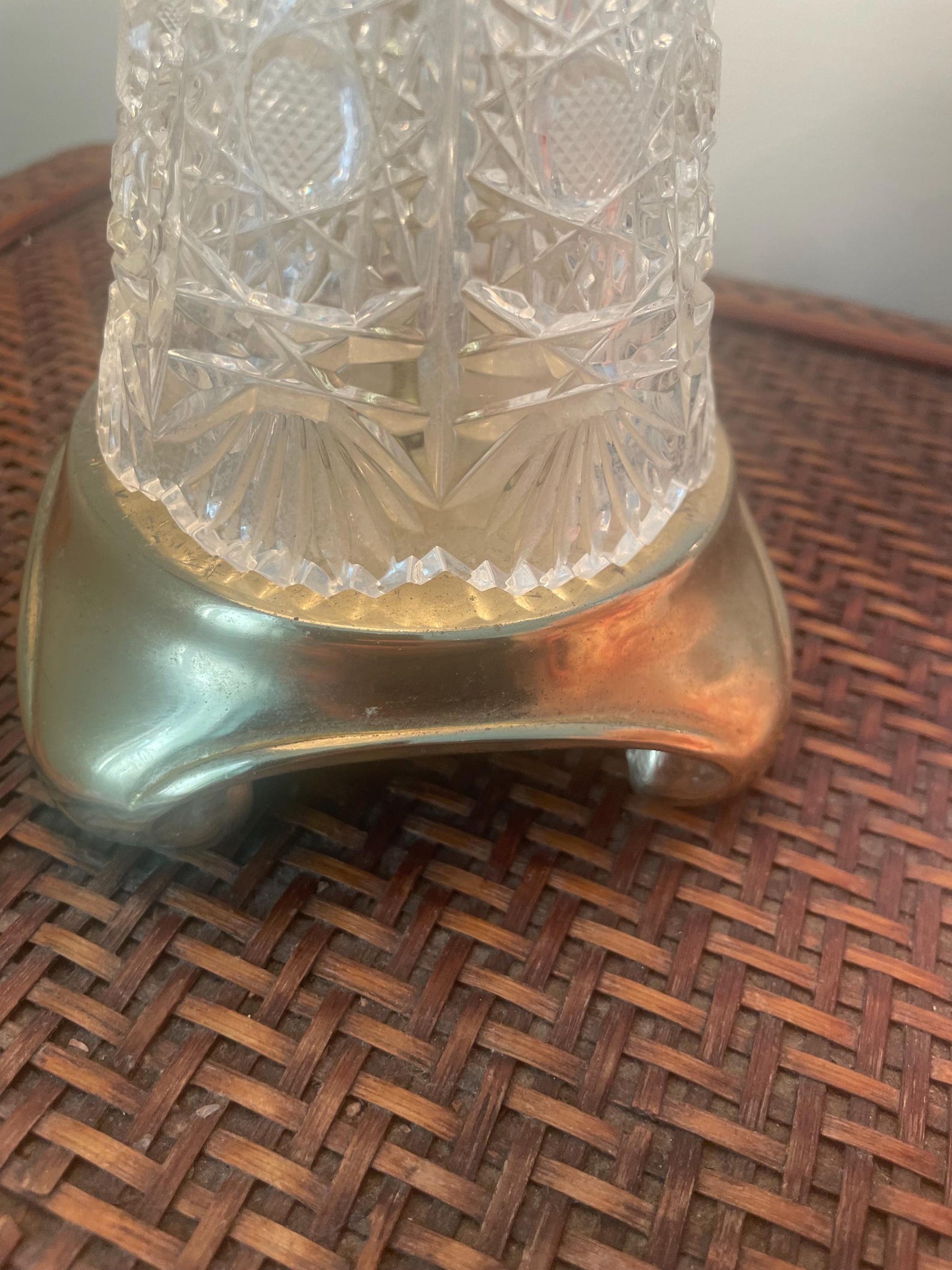 1950s Cut Crystal Parlor Table Lamp With Scalloped Shade - Etsy