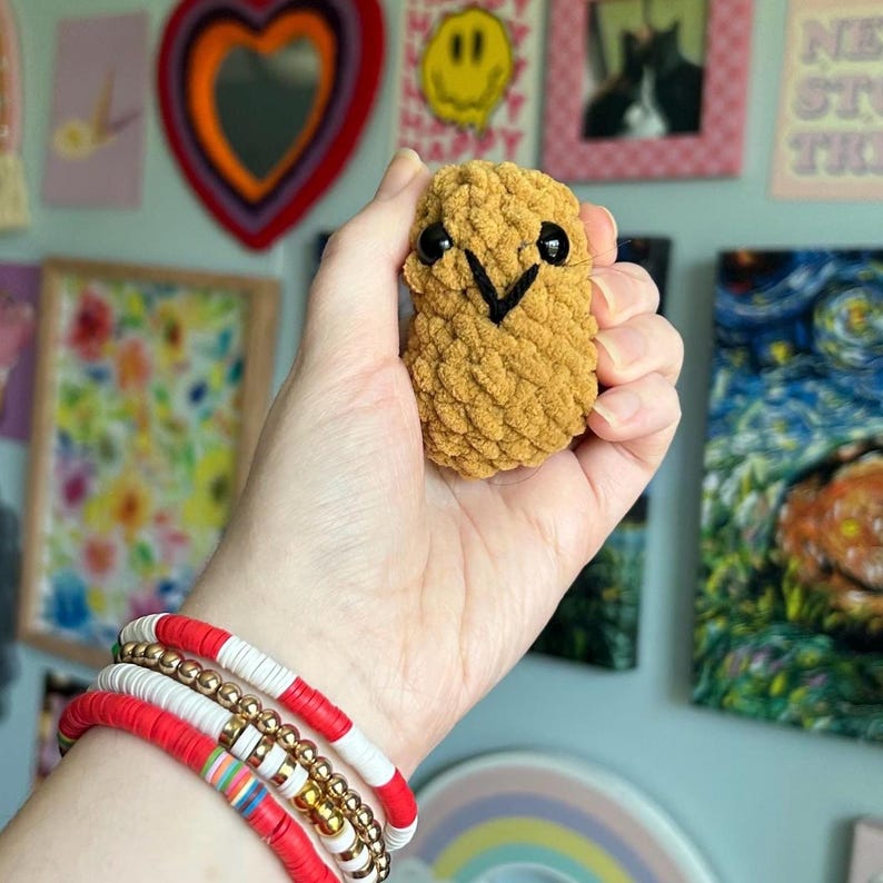Handmade Crochet Chicken Nugget Plushie Gift Decor - Etsy