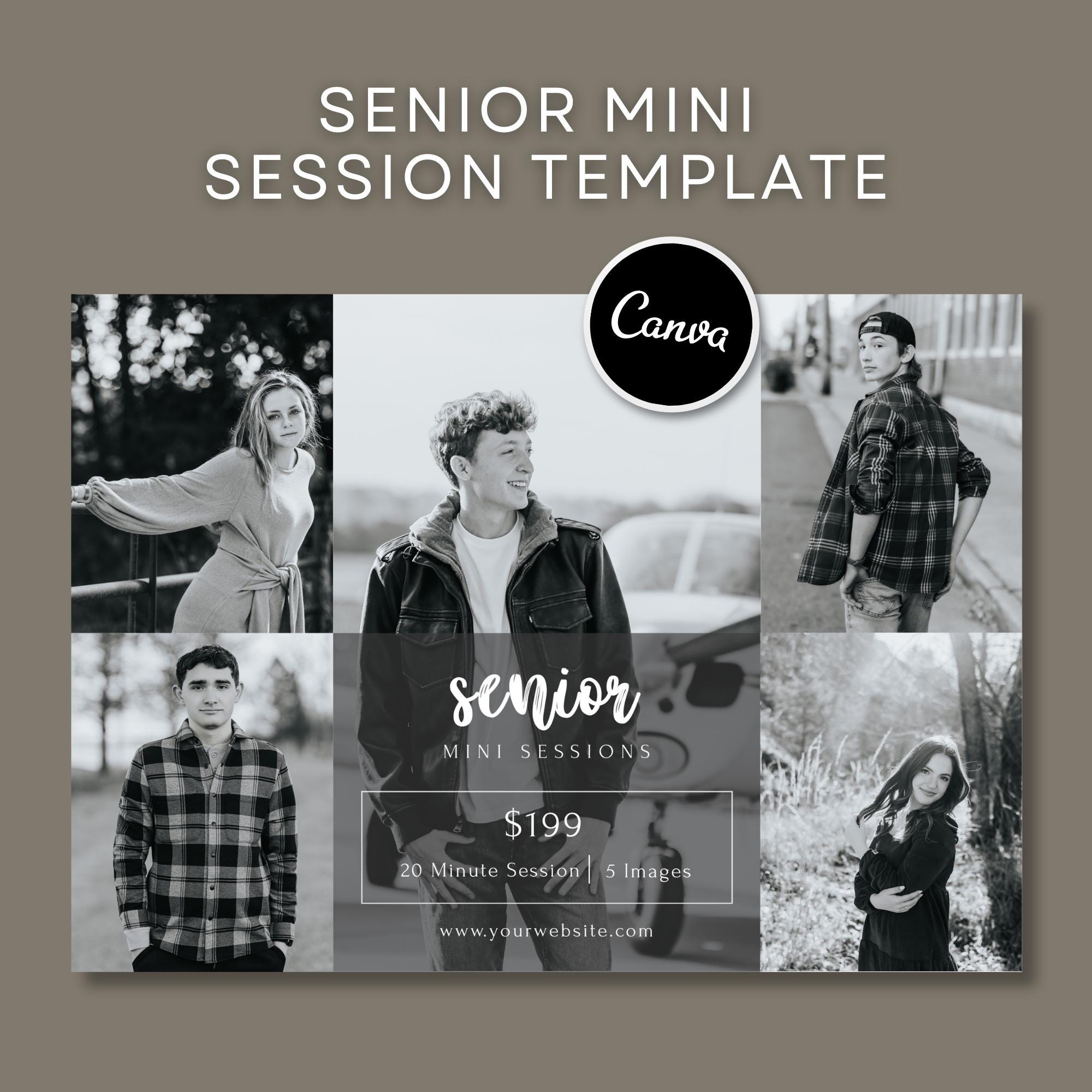 Senior Mini Session Template | Canva Marketing Promo for Photographers ...