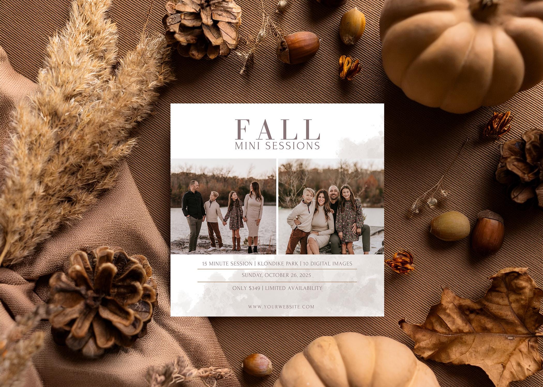 Fall Mini Session Template | Canva Photography Marketing Flyer | Autumn ...