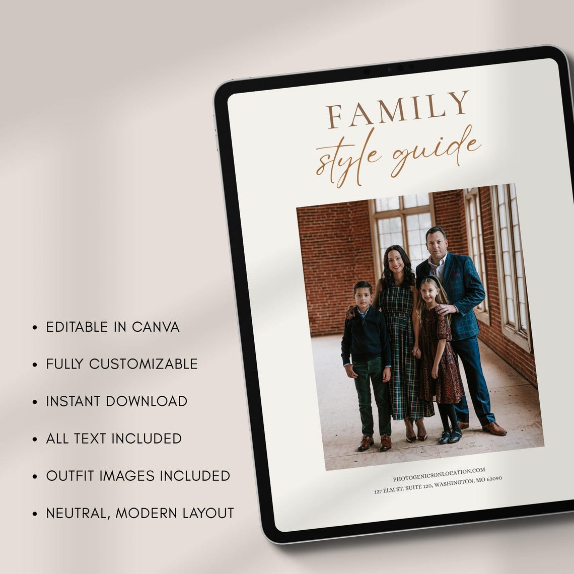 Family Photo Session Outfit Guide Template | Canva Style Guide ...