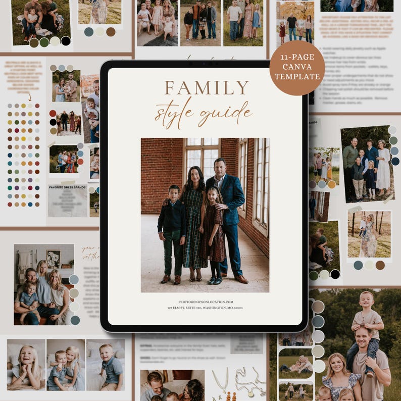 Family Photo Session Outfit Guide Template | Canva Style Guide ...