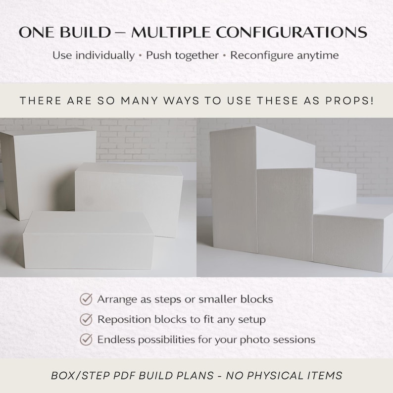 Photography Posing Boxes, Stairs and Steps Build Plan, DIY Digital ...