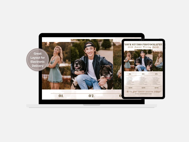Senior Photography Pricing Guide Template | Editable Canva Price List ...