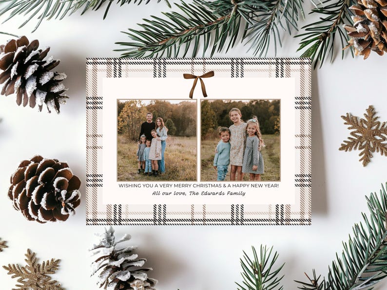 Custom Holiday Card Template | Two Layout Options | Personalized ...