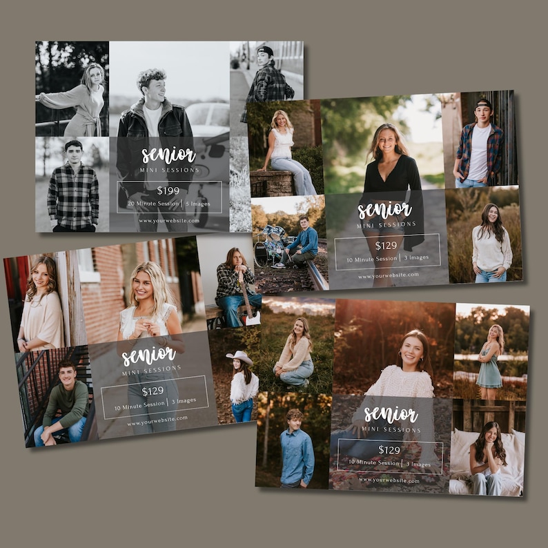 Senior Mini Session Template | Canva Marketing Promo for Photographers ...