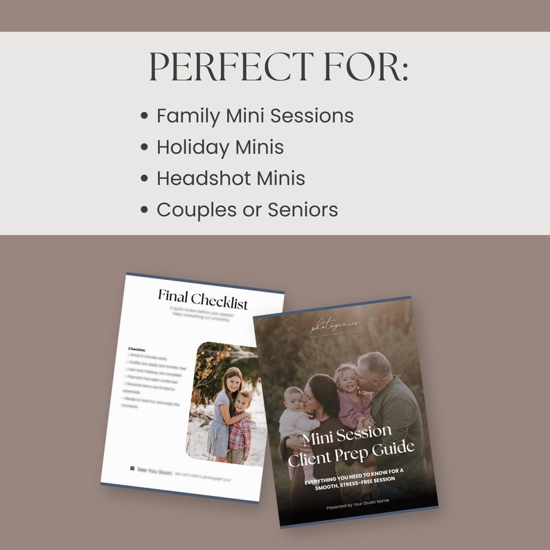 Mini Photo Session Client Prep Guide Template | Editable Canva Welcome ...