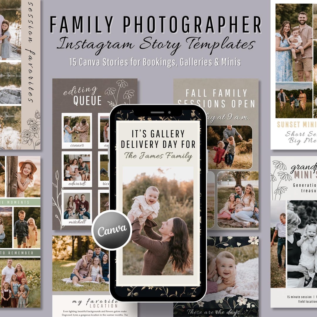 Photographer Story Templates | Canva IG Stories for Family, Mini ...