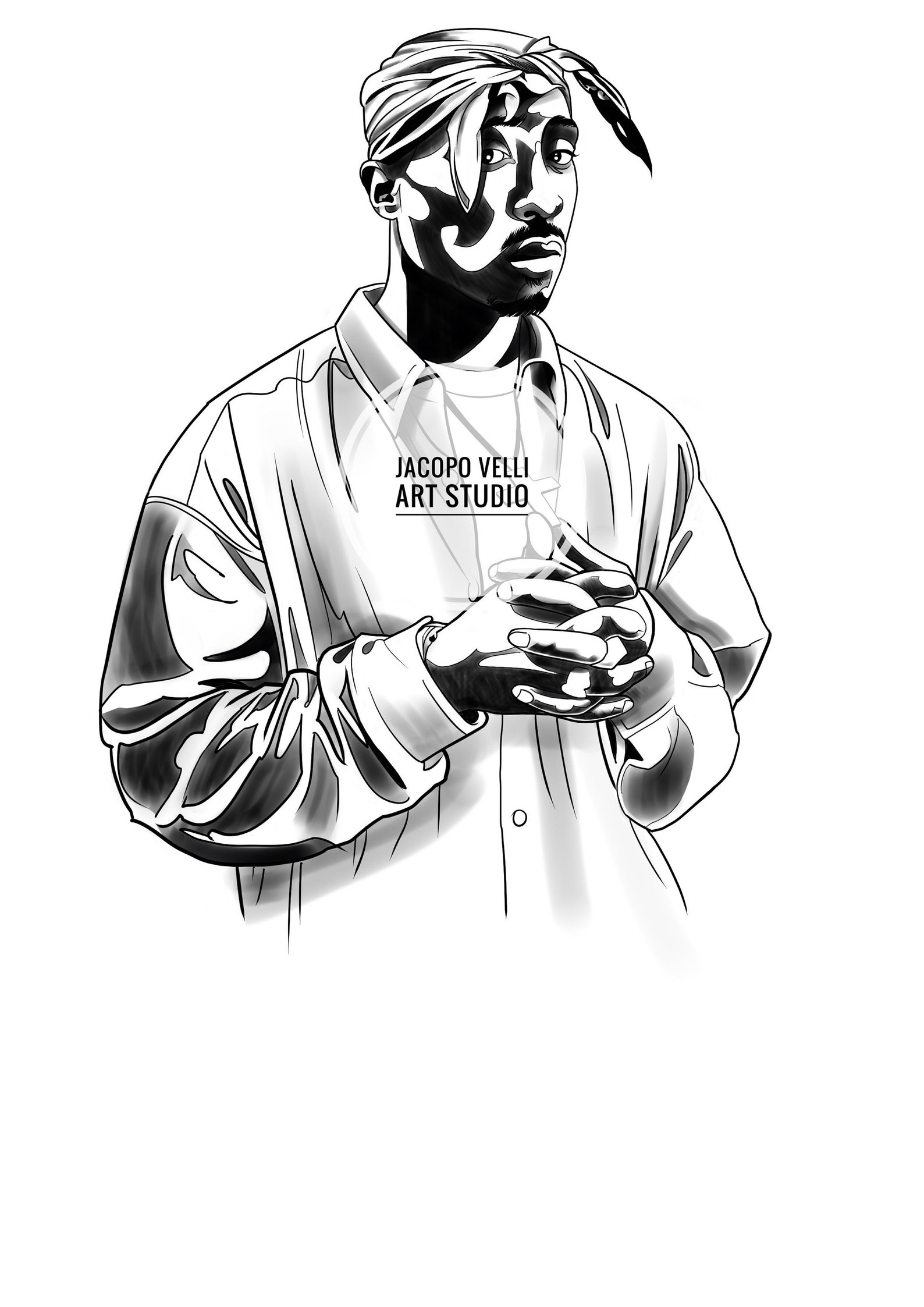 Tupac Shakur Png, Jpeg, Pdf Size A4 Original Art by Jacopo Velli Art ...