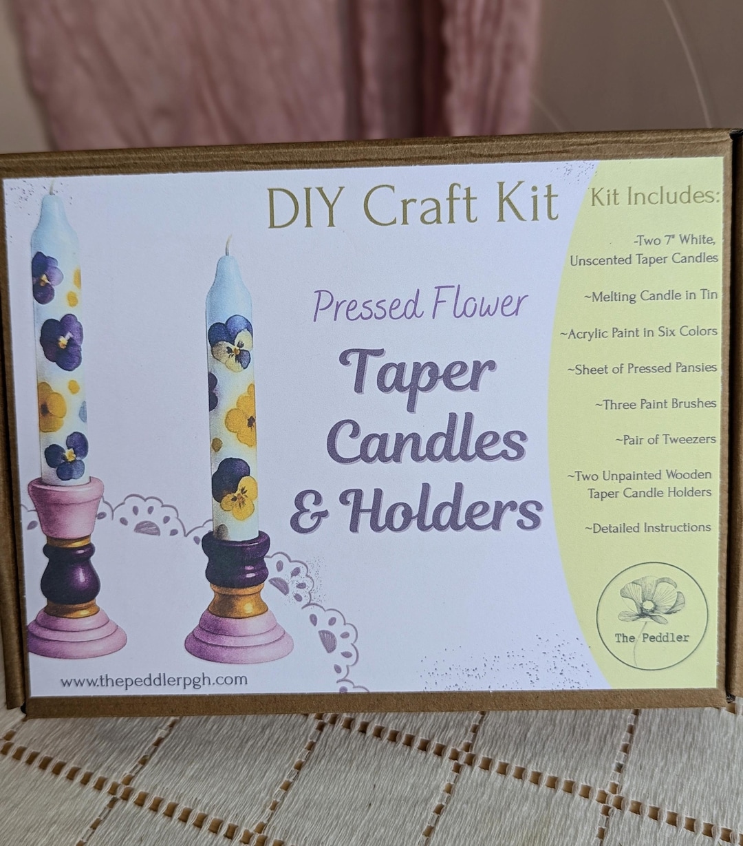 DIY Pressed Flower Taper Candle Kit – Botanical Craft Set With Holders ...
