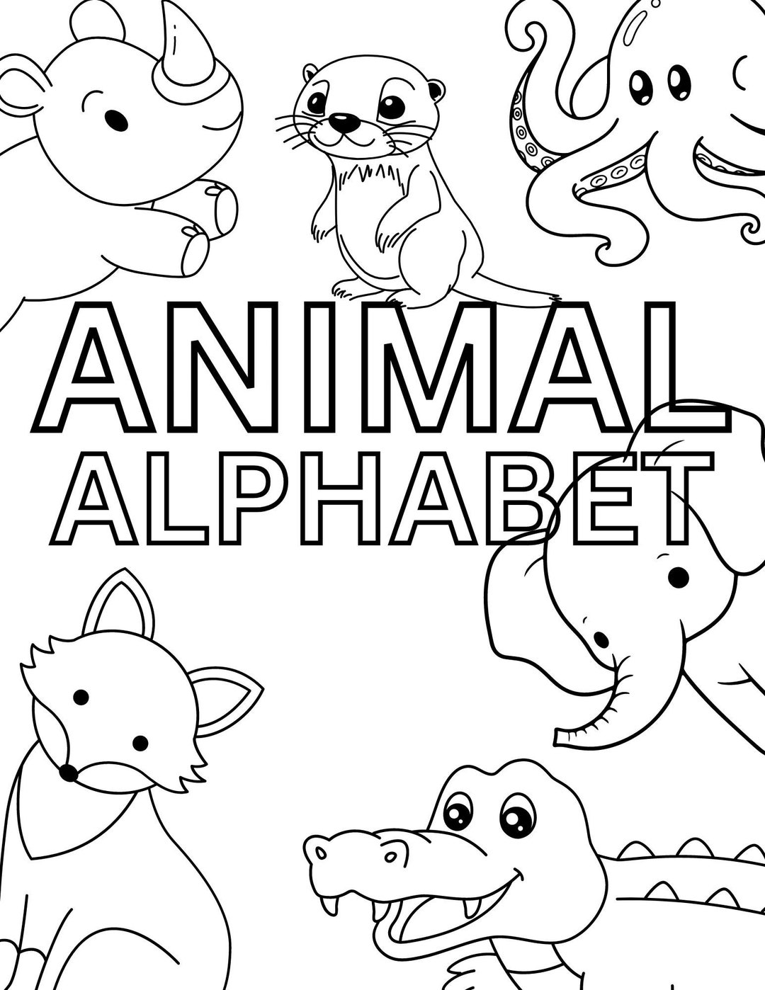 Animal Alphabet Colouring Book - Etsy
