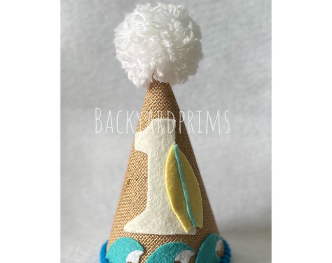 The Big ONE Birthday Party Hat - First 1st One Hat, Surfs Upbirthday ...