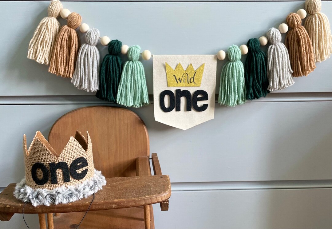 Wild ONE High Chair Yarn Tassel Banner, WILD One Garland, Smash Cake ...