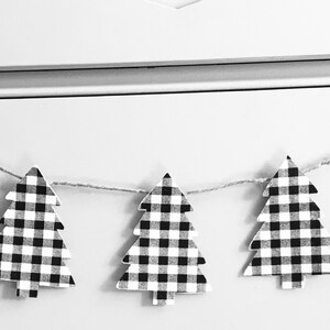 Buffalo Plaid Tree Banner Holiday Decor Mantle Decor - Etsy