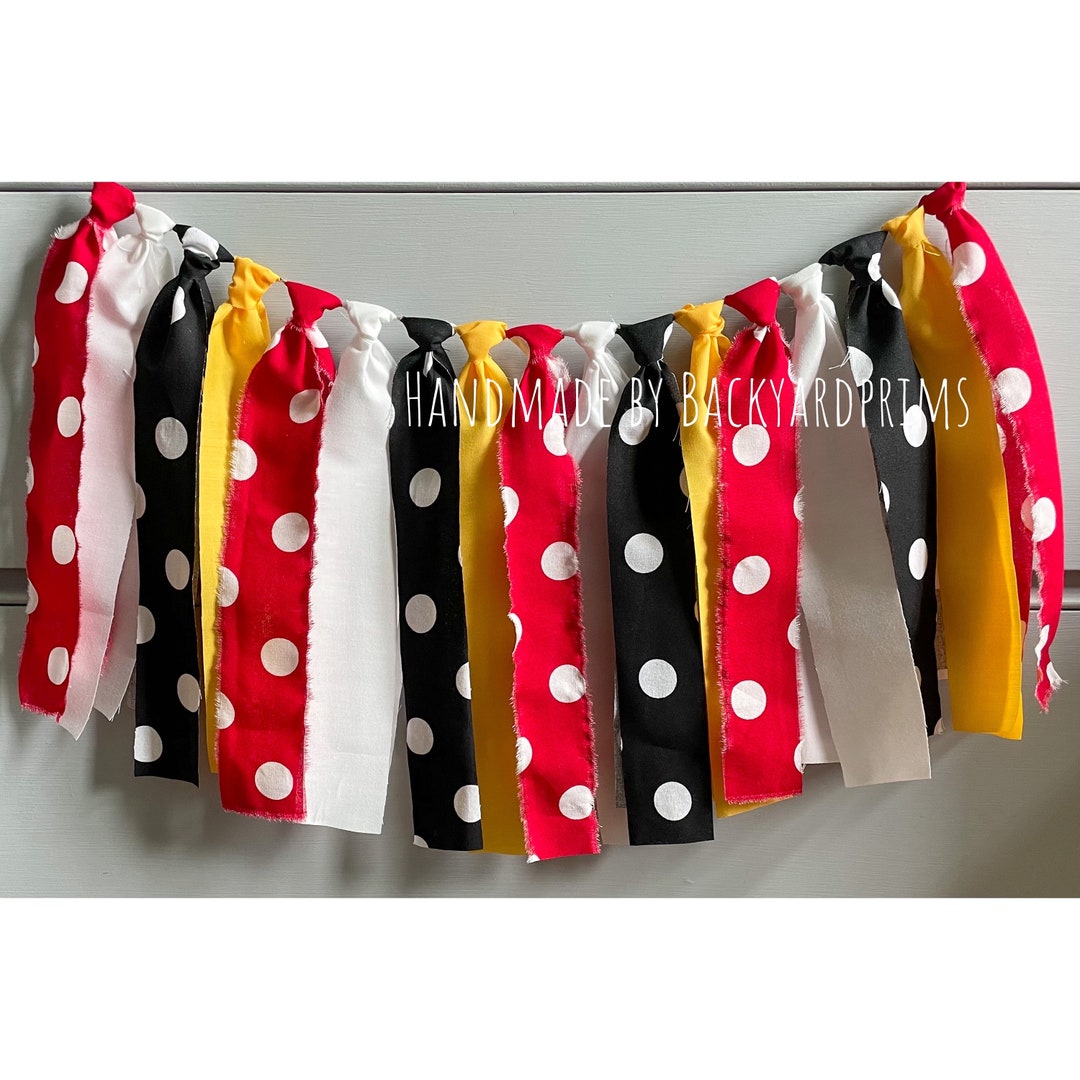 Cyber Monday Sale fabric Garland Mickey Theme Baby Shower Decor ...