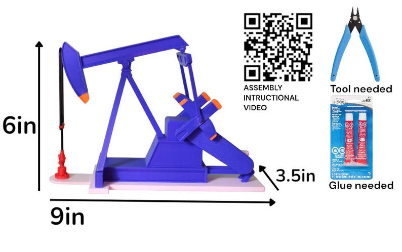 3D Printed Oil Well Pump Jack Model Kit | Oilfield Decor - Etsy