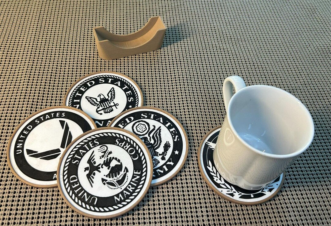 Military Veteran Drink Coaster Set of 5 | Army, Navy, Marine, Air Force ...
