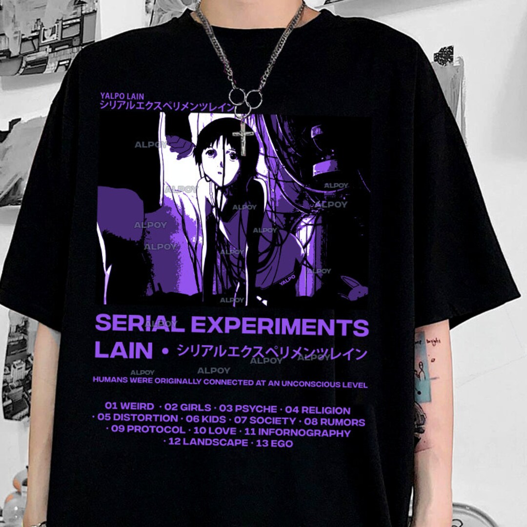SERIAL Experiments Lain Shirt, Cyberpunk Lain Iwakura Tshirt, Anime 90s ...