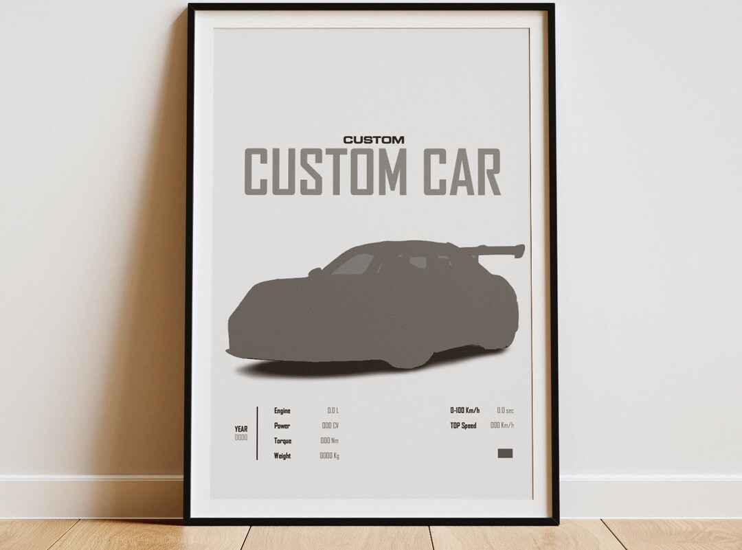 Custom Car Poster Personalized Car Prints Custom Car Wall Art ...