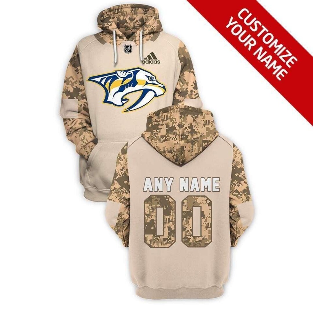 Nashville Predators 00 3D Personalized Camo Flamingo Jersey Style Gift ...