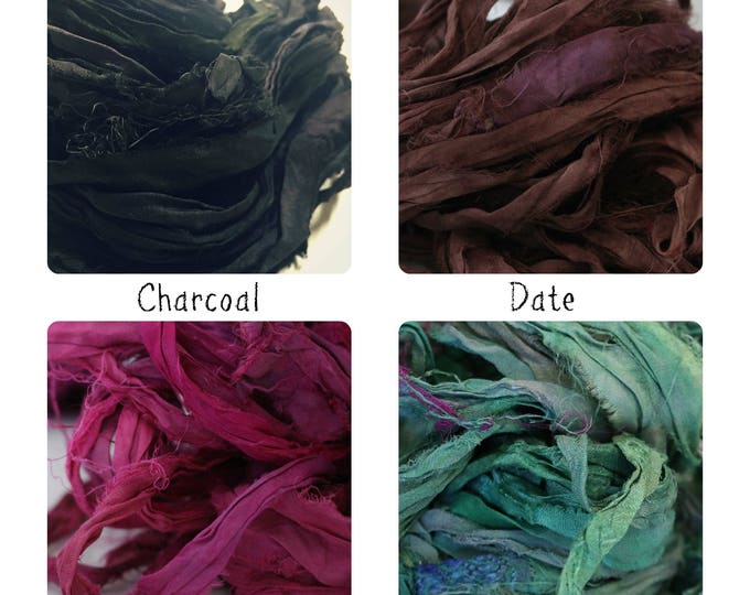 Sari Ribbon Pick Your Color Recycled Silk and Fabric Remnant Yarn Knit ...