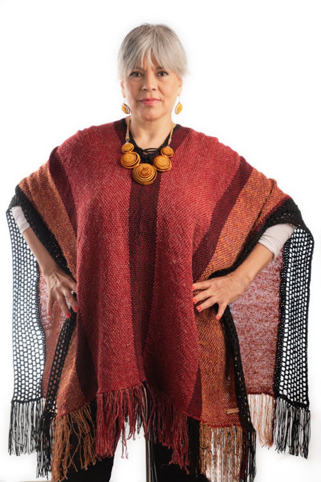 Hand-woven Ponchos With Indigenous Designs Made on Looms, Handmade ...