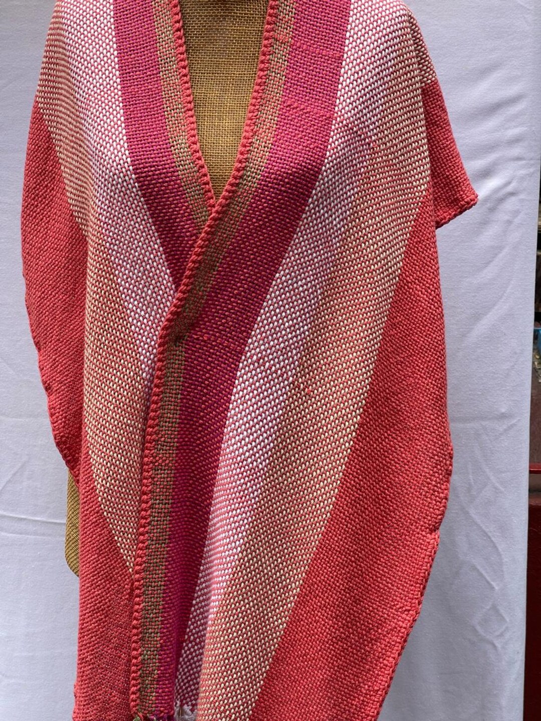 Handmade in Color Combination Woven Ruana for Traditional Indigenous ...