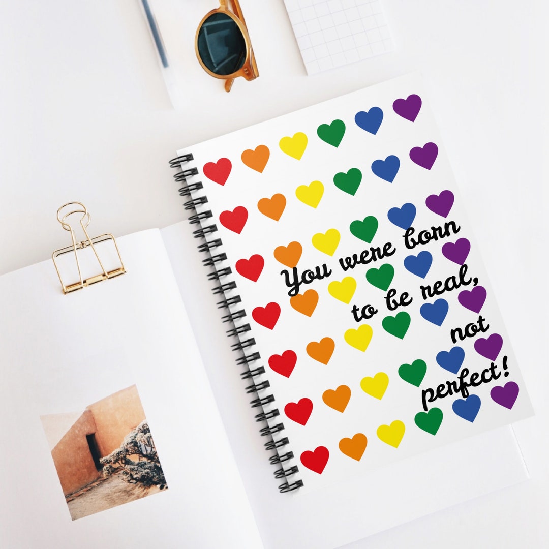 Rainbow Heart Spiral Notebook: Personalized Journal, LGBTQ Pride Gift ...