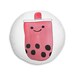 REVERSIBLE Watercolor Smiling Boba Tea Print Tufted Floor Pillow, Round ...