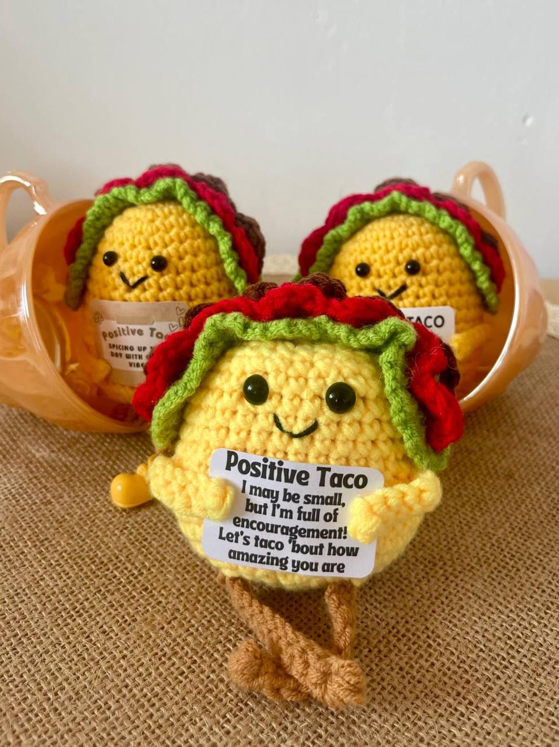 Positive Taco Crochet Pattern - Home Decor Tutorial - Emotional Support ...
