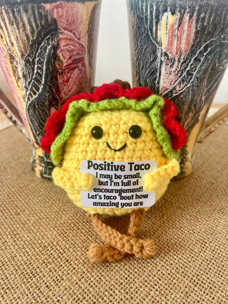 Positive Taco Crochet Pattern - Home Decor Tutorial - Emotional Support ...