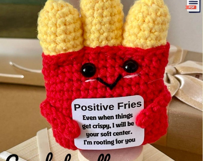 Positive Fries Crochet Pattern - Emotional Support Amigurumi Toy - DIY ...