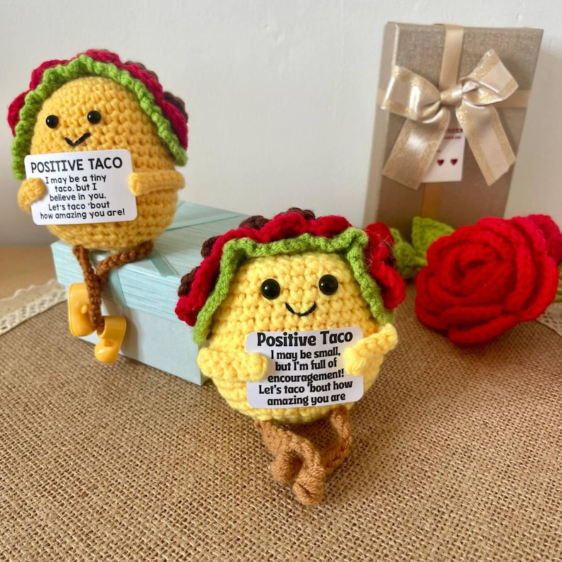 Positive Taco Crochet Pattern - Home Decor Tutorial - Emotional Support ...