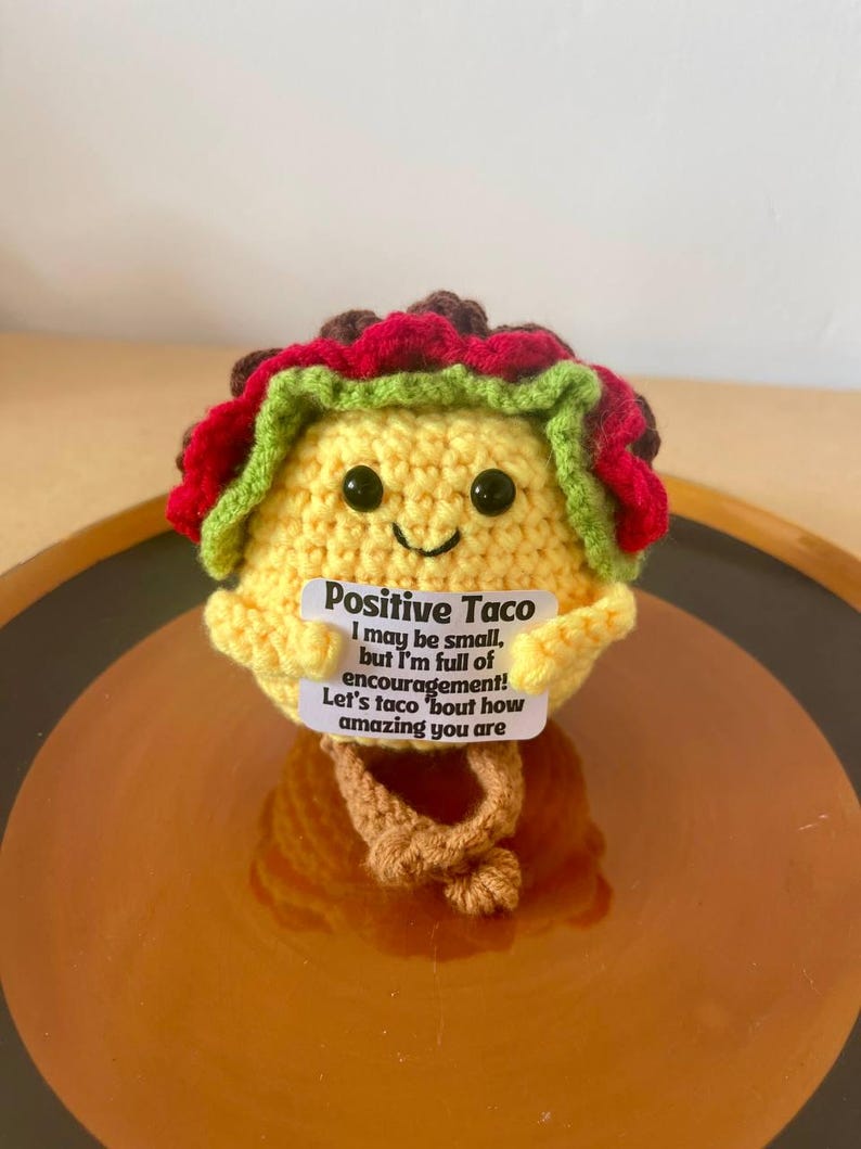Positive Taco Crochet Pattern - Home Decor Tutorial - Emotional Support ...