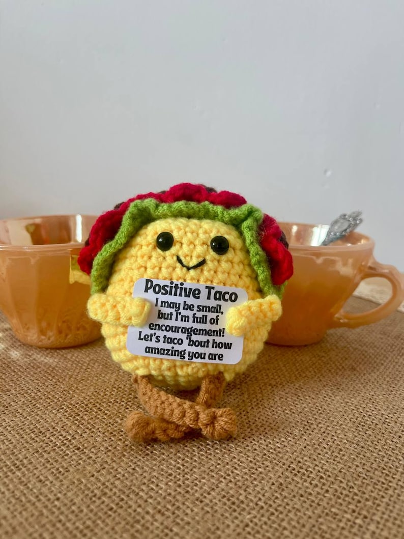 Positive Taco Crochet Pattern - Home Decor Tutorial - Emotional Support ...