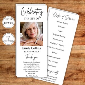 Minimalist Funeral Program Template Simple Funeral Program Template ...