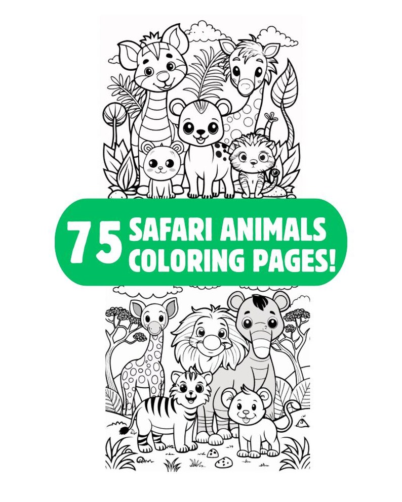 Safari Animals Coloring Pages Printable Safari Animals Kids Safari ...