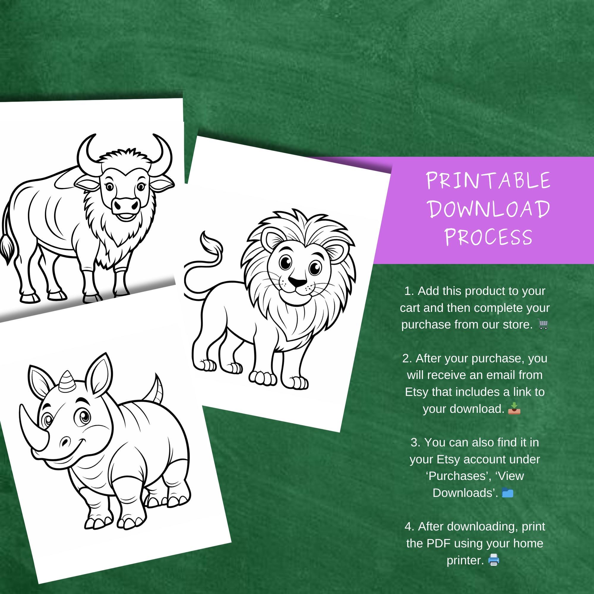 Safari Animals Coloring Pages Printable Safari Animals Kids Safari ...