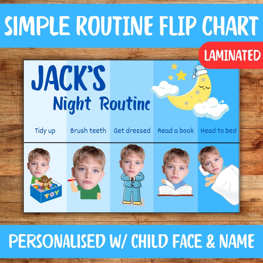 Simple Evening Routine Chart for Kids Kids Routine Chart Visual ...