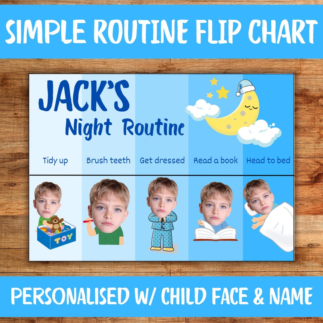 Simple Evening Routine Chart for Kids Kids Routine Chart Visual ...