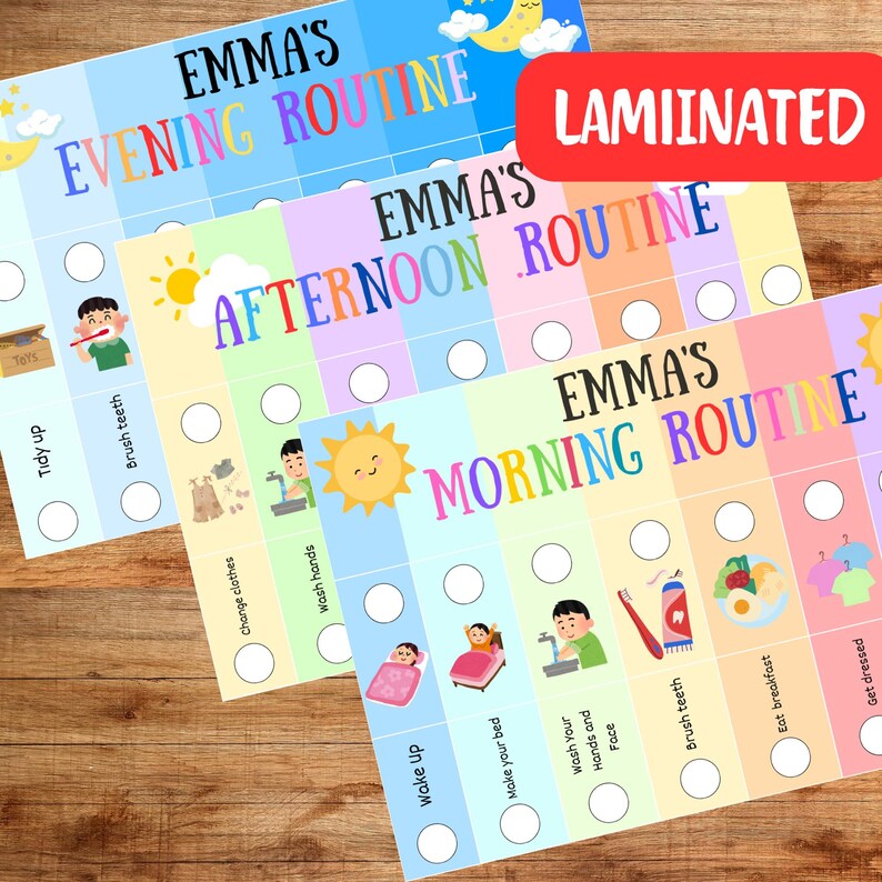 Morning, Afternoon & Evening Routine Chart , Daily Visual Schedule ...