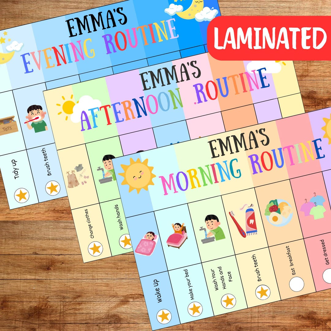 Morning, Afternoon & Evening Routine Chart , Daily Visual Schedule ...
